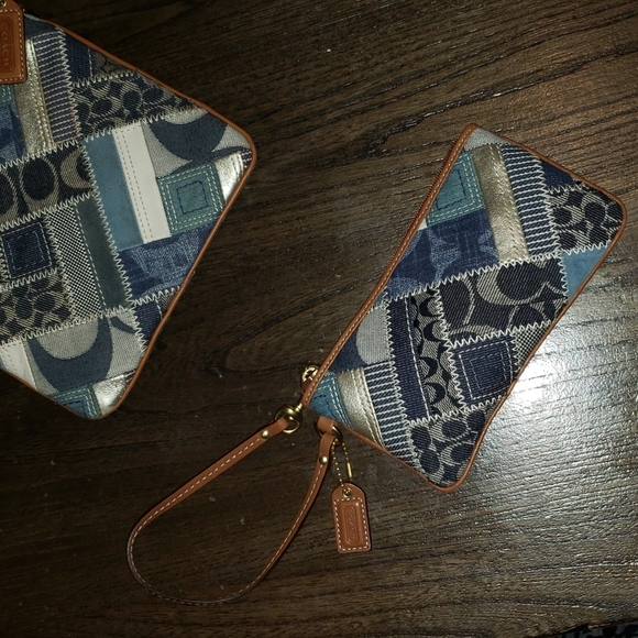 Coach | Bags | New Coach Denim Patchwork Metallic Silver Mahogany ...